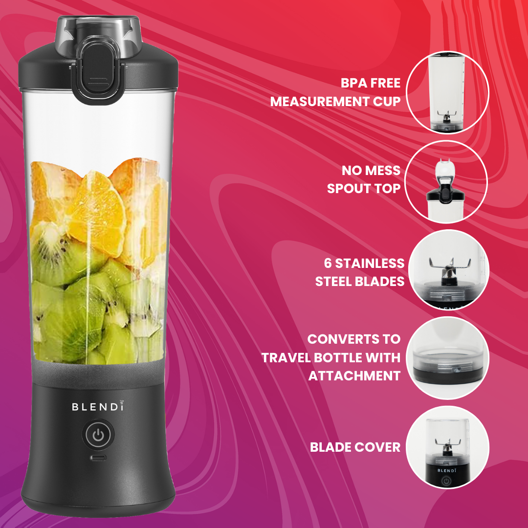 New 24-ounce BLENDi X portable blends more, blends beter with 20,000 R